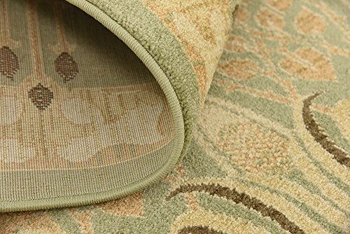 Unique Loom Edinburgh Collection Area Rug - Canmore (7' 1" x 10' Rectangle, Light Green/ Cream)