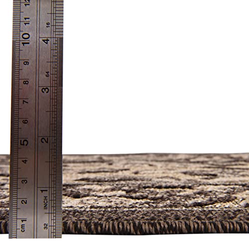 Unique Loom Outdoor Botanical Collection Area Rug (9' x 12' Rectangle, Beige/ Burgundy)