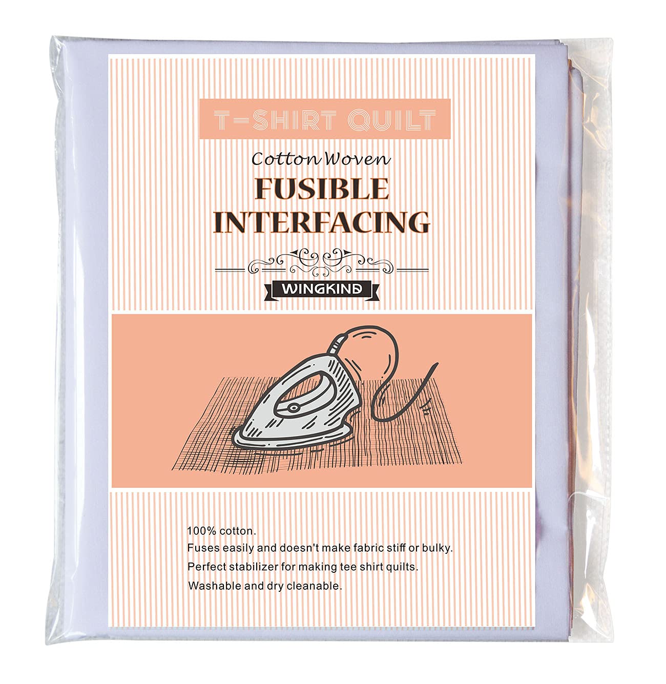 WINGKIND T-Shirt Quit Project Fusible Interfacing, White (44" x 79")