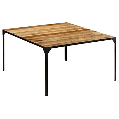 VRAXO Dining Table 55.1"x55.1"x29.9" Solid Mango Wood,Kitchen & Dining Room Tables-85.8lbs