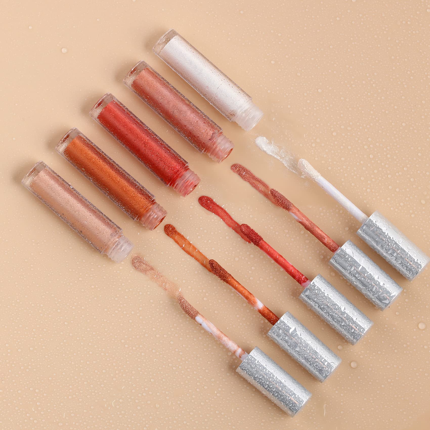 Vodisa Liquid Glitter Eyeshadow, Shimmer Cream Eye Shadow Quick-Drying, Non-Sticky, Blendable Long Lasting Waterproof Brightener Shiny Highlighter Eye Shadow Make Up Set 01