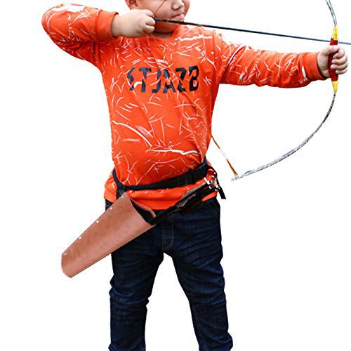 WINGOFFLY Quiver Arrow Bag Case Leather Arrow Holder Hip Quiver Shooting Target,Lightweight Traing Archery Tool with Strap, S