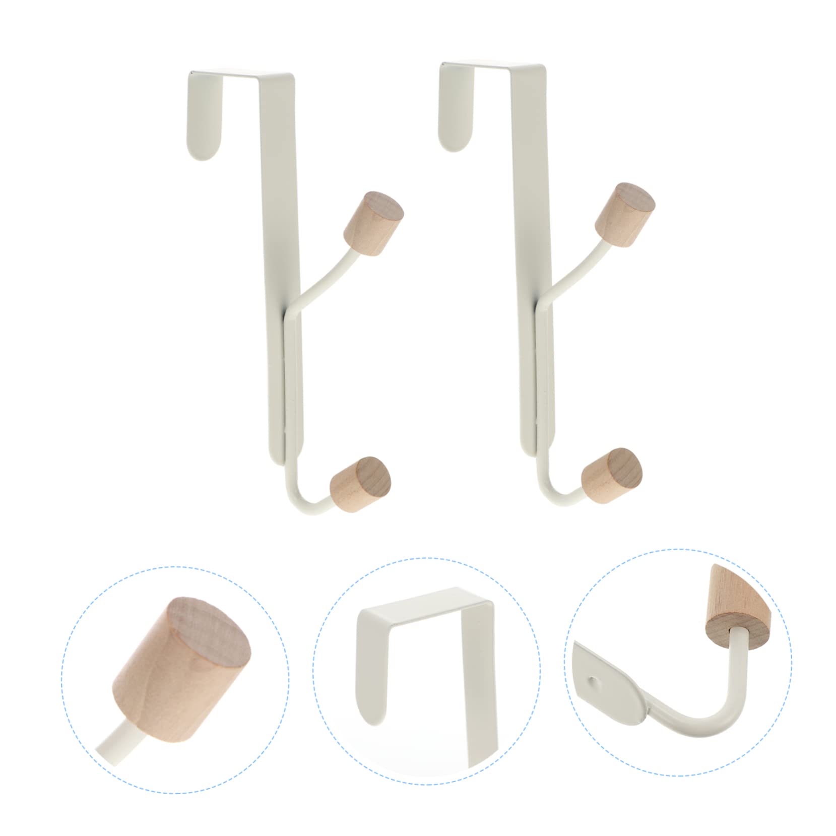 Zerodeko 18 Pcs Coat Hook Behind Door Behind Door Hooks Over Door Towel Hanger Hooks for Hanging Coats Over The Door Coat Hook Storage Hangers Storage Hook White Hook Rack Wood Hook up