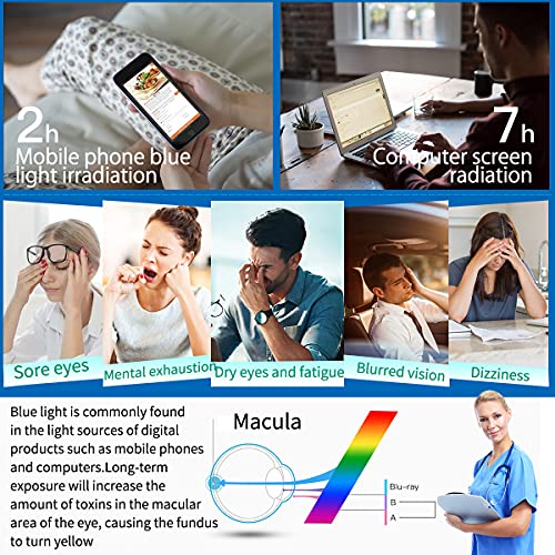 Z&L HOUSE 2 Pack Lightweight Reading Retro Square Eyeglasses Frame Filter Blue Ray Computer Game UV Ray Filter Glasses for Men Women Anti Glare Blue Light Blocking Glasses