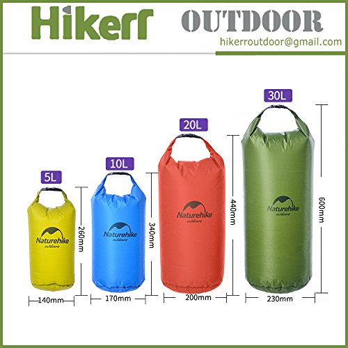 wisemen PVC Free Waterproof Dry Bag 10L BPA Free Nylon Silicone Fabric, Super Lightweight (Blue, 10 l)