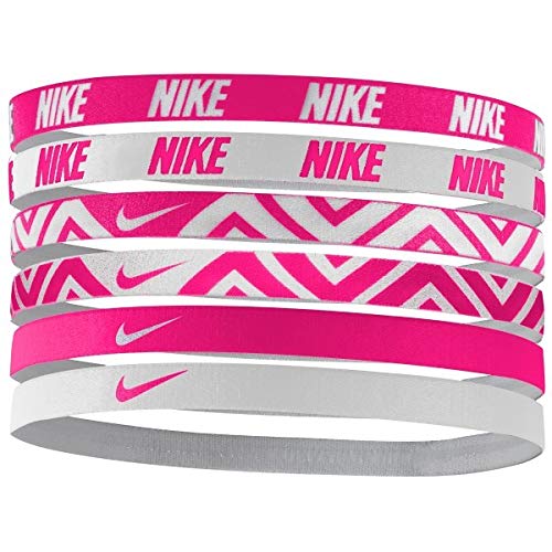 Women's Nike Printed Headbands Assorted 6PK Habanero Red/Gunsmoke/Grand Purple Size One Size