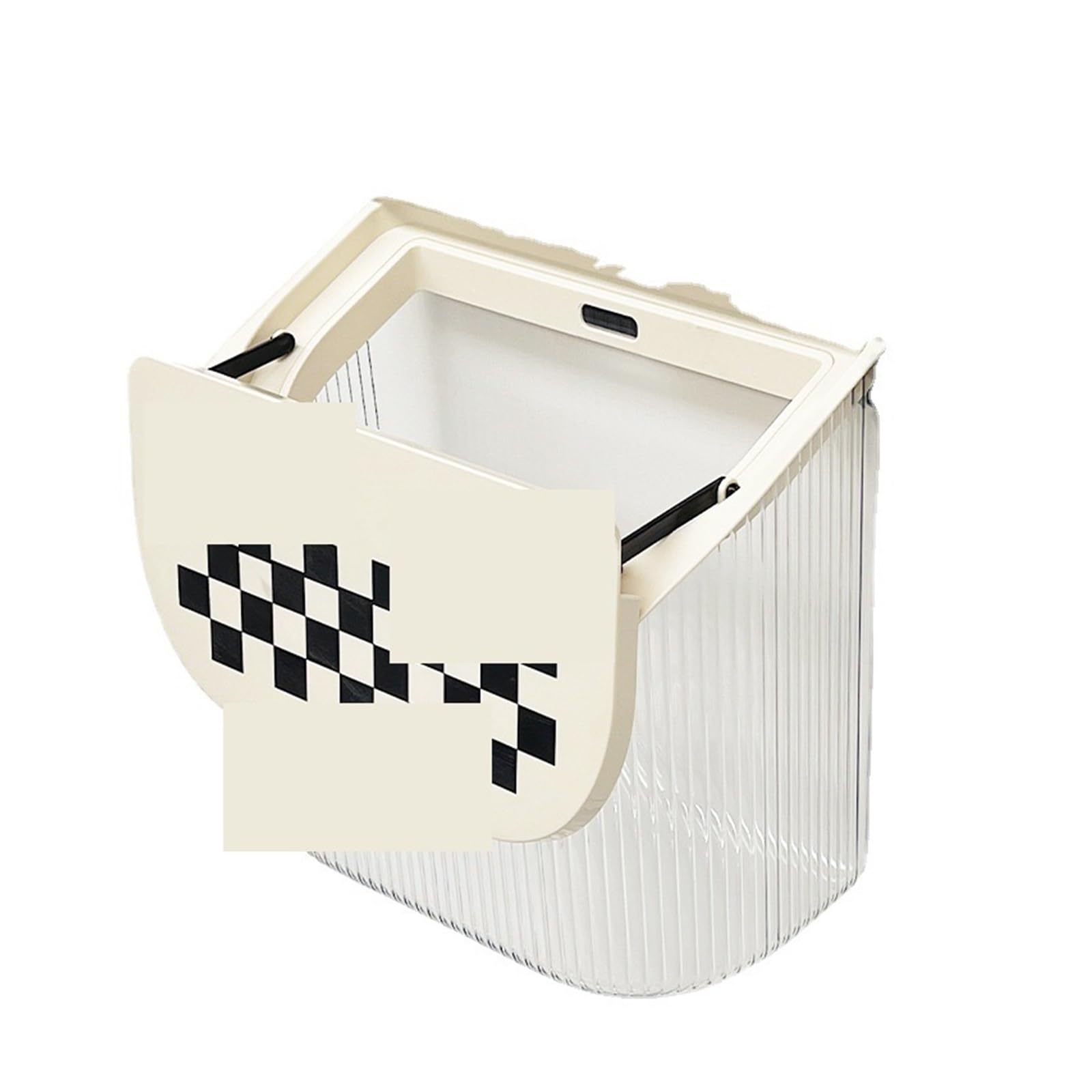ZICANA 12L Wall Mounted Kitchen Trash Can Kitchen Cabinet Door Hanging Trash Bin Garbage Recycle Large Capacity with Lid Garbage Cans Kitchen Trash cans (Size : 12L, Color : Cream White)