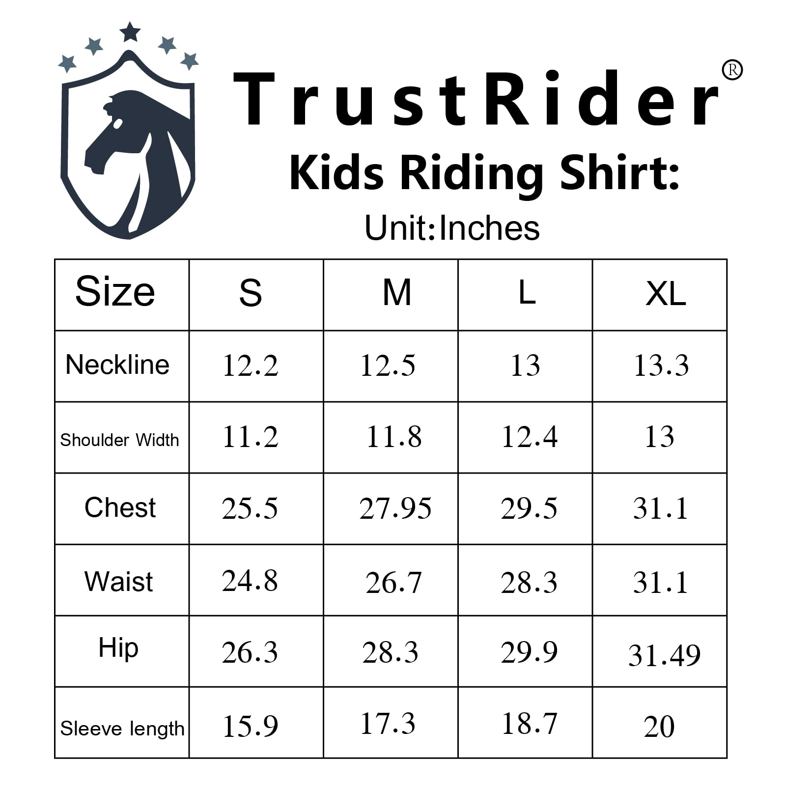 TrustRider Kid's Ventilated Technical Long Sleeve Riding Sport Shirt with Ice Fil Lite (DarkBlue, L)
