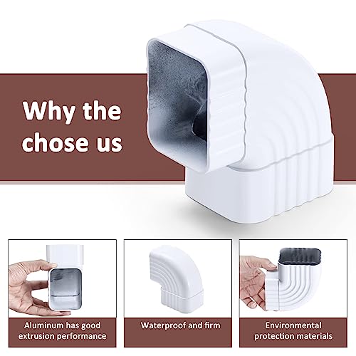VYH Gutter Elbows 2x3,90 Degree Gutter Elbow, Downspout Elbow, 90 Gutter Elbow,Roofing Gutter Downspout Elbows (Style A)