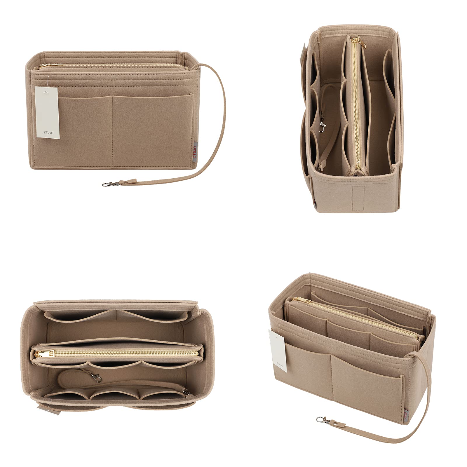 ZTUJO Purse Organizer, Tote Organizer For Speedy Neverful Graceful (Beige, Slender Medium)