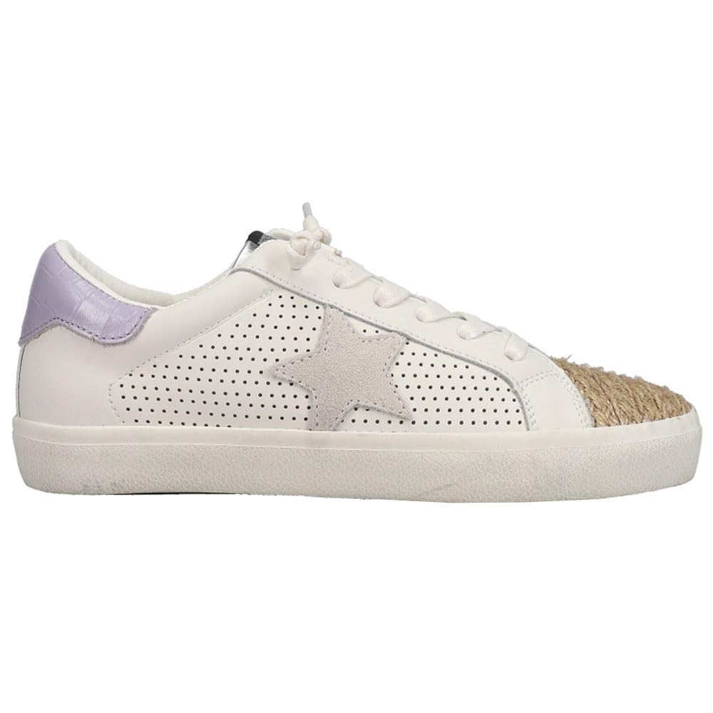 VINTAGE HAVANA Womens Eva White/Silver Glitter 8.5 M