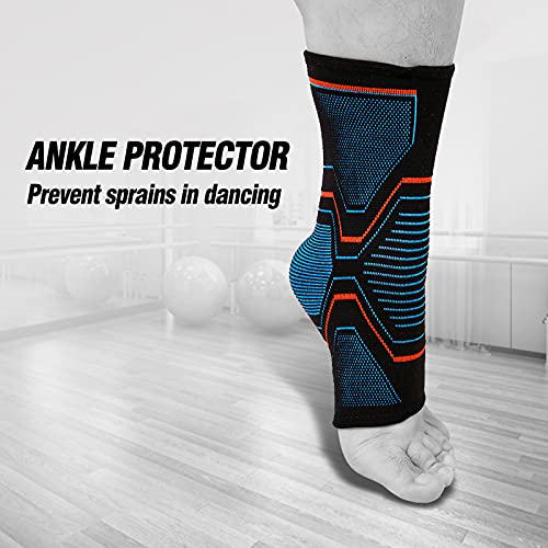 ZUOLXISI Ankle Brace Compression Sleeve for(a pair) for Injury Recovery,AchillesTendon Support,plantar fasciitis,ankle sprain protector,eases Joint Pain and More(S)