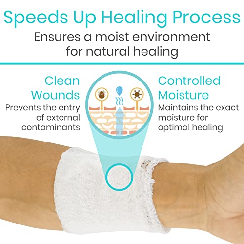 ViveCare Calcium Alginate Wound Dressing (10 Pack) - Individually Wrapped, Sterile Gauze Pads - Absorbent Sterile Patches for Ulcer, Bed Sore, G Tube, & Diabetic Foot - Non-Stick Burn Treatment