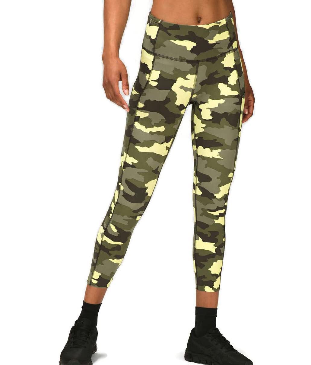 Lululemon Athletica Fast and Free 7/8 Tight 25in (Heritage 365 Camo Crispin Green Multi, 4, Numeric-4)
