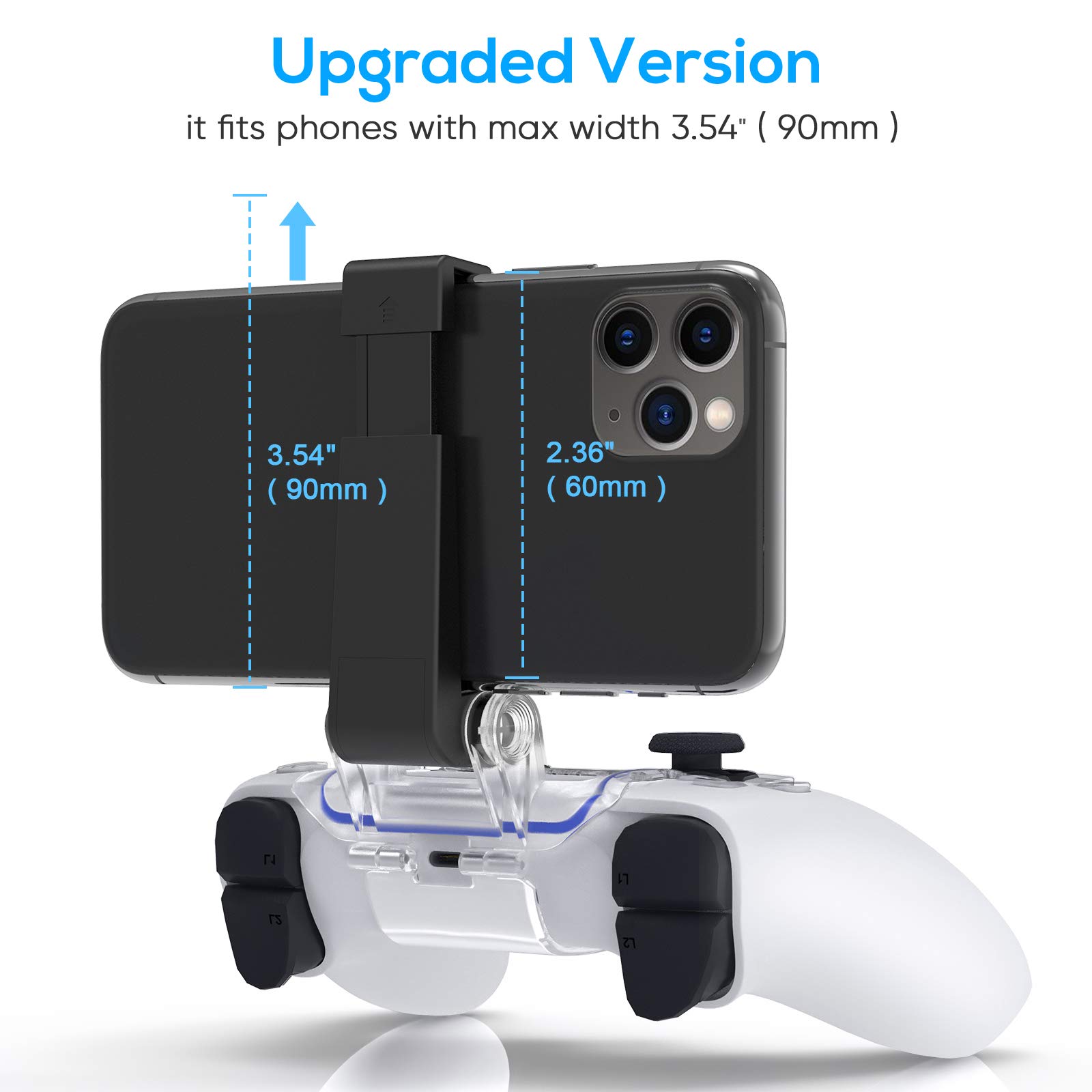 YUANHOT Controller Phone Mount for PS5, Phone Clip Clamp Bracket Holder with Adjustable Stand