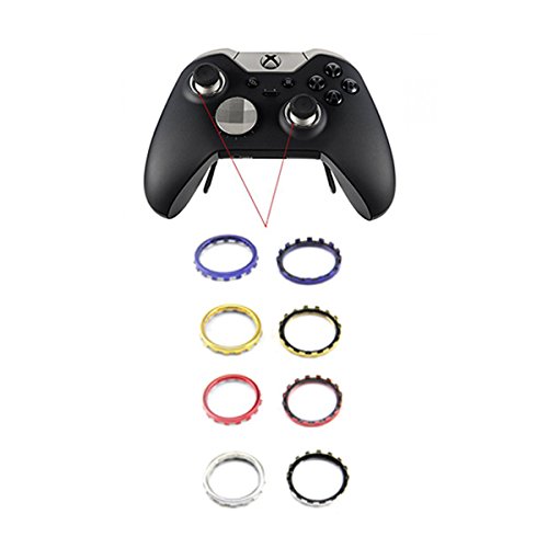 WPS Custom Design Chrome Color Thumbstick Accent Rings Circle for Xbox One Elite Controller Circle (Chrome Gold)