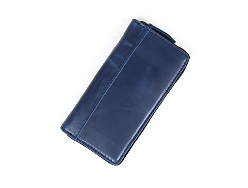 Women's RFID Blocking Large Capacity Leather Wallet Zip Around Phone Clutch Large Travel Purse Wristlet (Hickory)