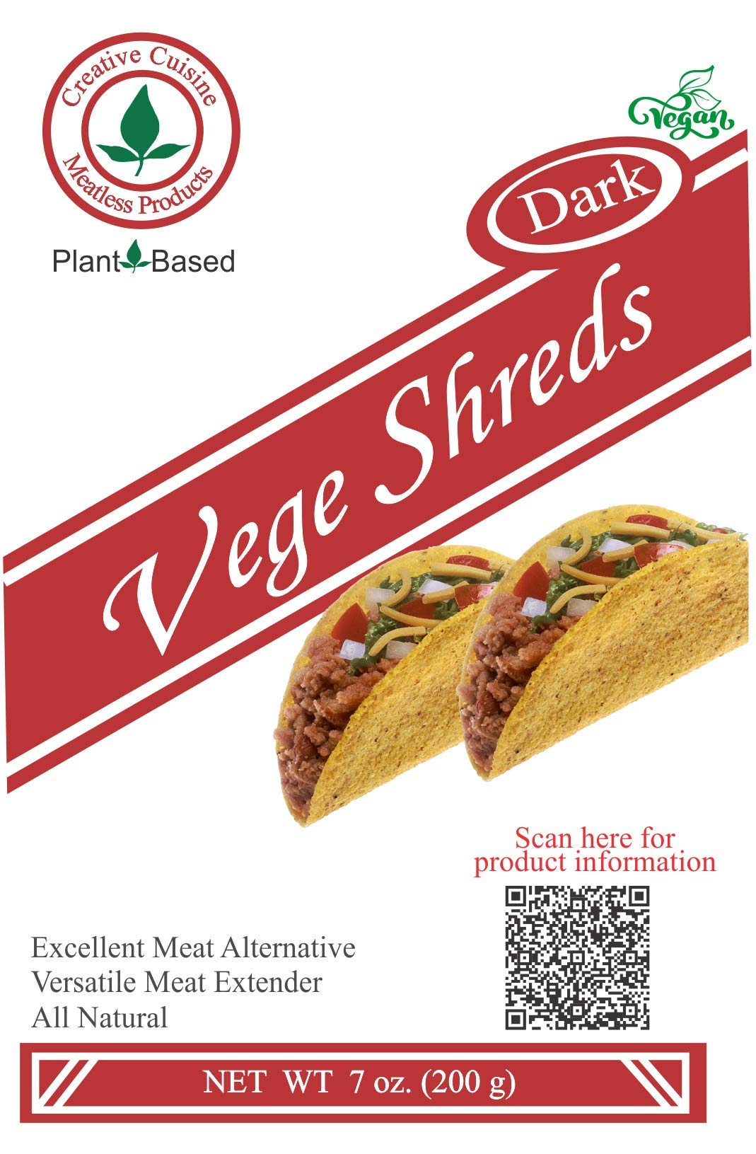Vege Shreds Dark, Veggie Shreds, Veggie Meat (7 ounce package)