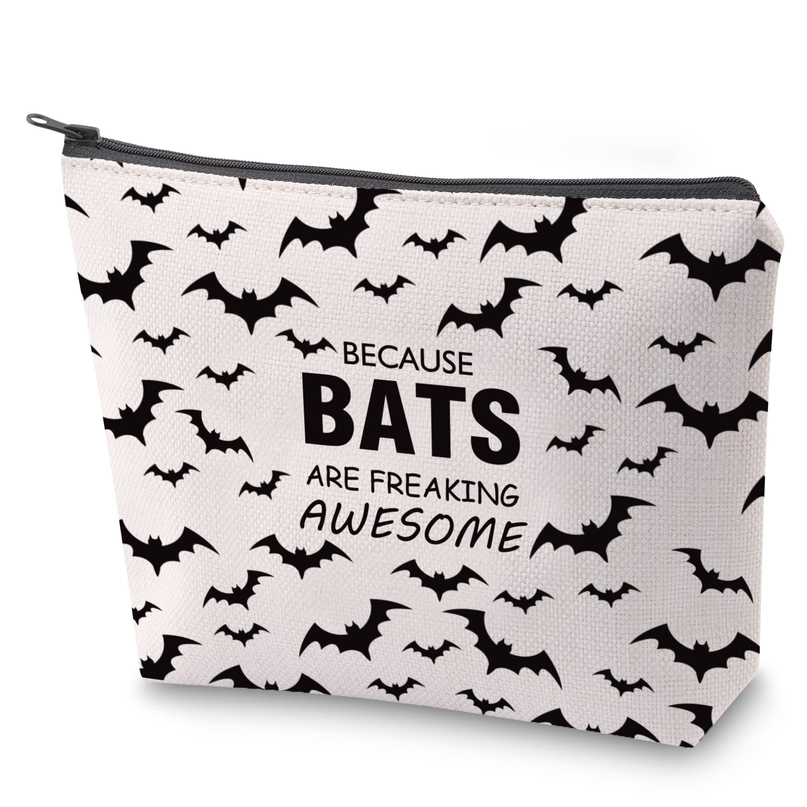 ZJXHPO Bat Survival Kit Because Bats Are Freaking Awesome Makeup Bag With Zipper Spooky Halloween Bat Gift Spooky Bat Toiletry Bag (Bats)