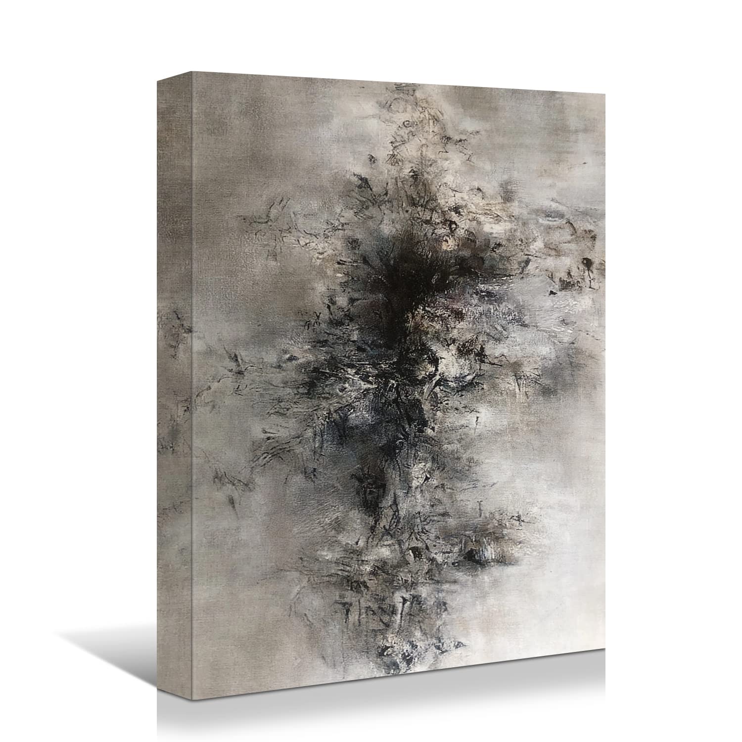 Wewejia Modern Grey Texture Abstract Canvas Painting Wall Art for Living Room and Office Decor-Modern Master Abstract Oil Painting Picture Reproduction Printing Artwork Ready to Hang