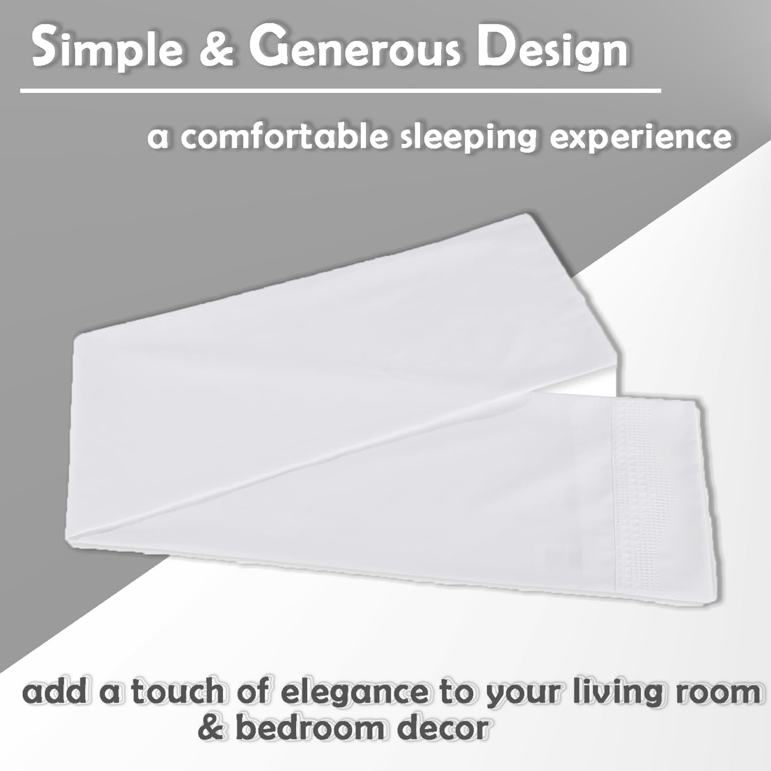 YUANNING Body Pillow Cover, Microfiber Waffle Body Pillow Case Cover Soft Breathable Long Pillow Case with Envelope Closure for All Seasons, No Insert, Body Pillowcase 1 Pack (20" x 48", White)