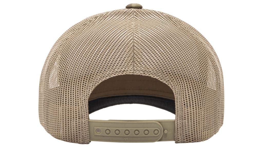 Yupoong 6606 Curved Bill Trucker Mesh Snapback Hat with NoSweat Hat Liner (Multicam Khaki, 1)
