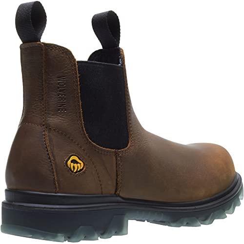 WOLVERINE mens I-90 Waterproof Composite-toe Romeo Slip-on Construction Boot, Brown, 10.5 US