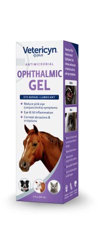 Vetericyn Plus Ophthalmic Eye Gel for Horses | Eye Ointment Alternative to Lubricate and Relieve Horse Eye Irritations, Safe for All Animals. 3 ounces