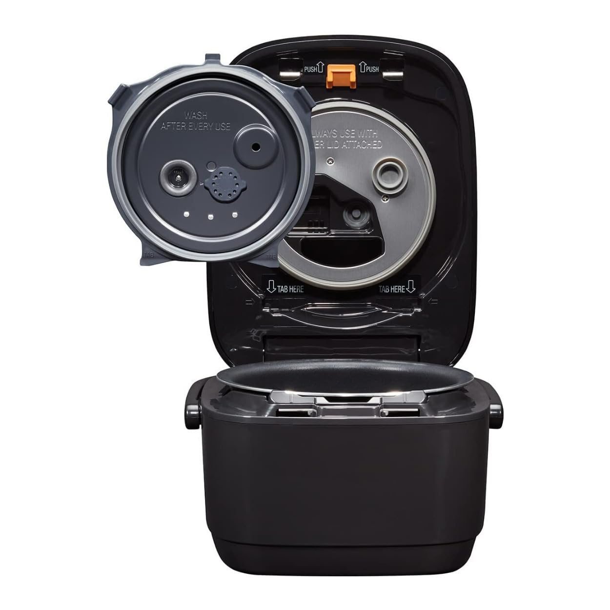 Zojirushi NW-JEC10BA 5.5-Cup Capacity Pressure Induction Heating Rice Cooker and Warmer (Black) Bundle with 15-Inch Bamboo Spoon, Rice Washing Bowl and Cocking Book (4 Items)