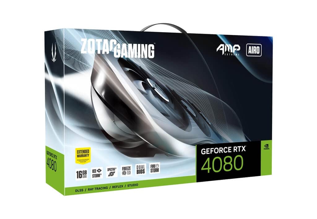 Zotac Carte Graphique Nvidia GeForce RTX 4080 Amp Extreme Airo 16Go, ZT-D40810B-10P