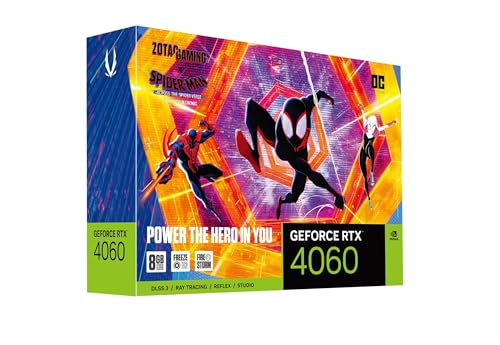 Zotac Gaming GeForce RTX 4060 8GB OC Spider-Man: Across The Spider-Verse Inspired Graphics Card Bundle, ZT-D40600P-10SMP