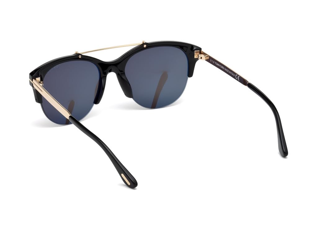 Tom Ford Womens Adrenne Semi-Rimless Signature Aviator Sunglasses Black O/S