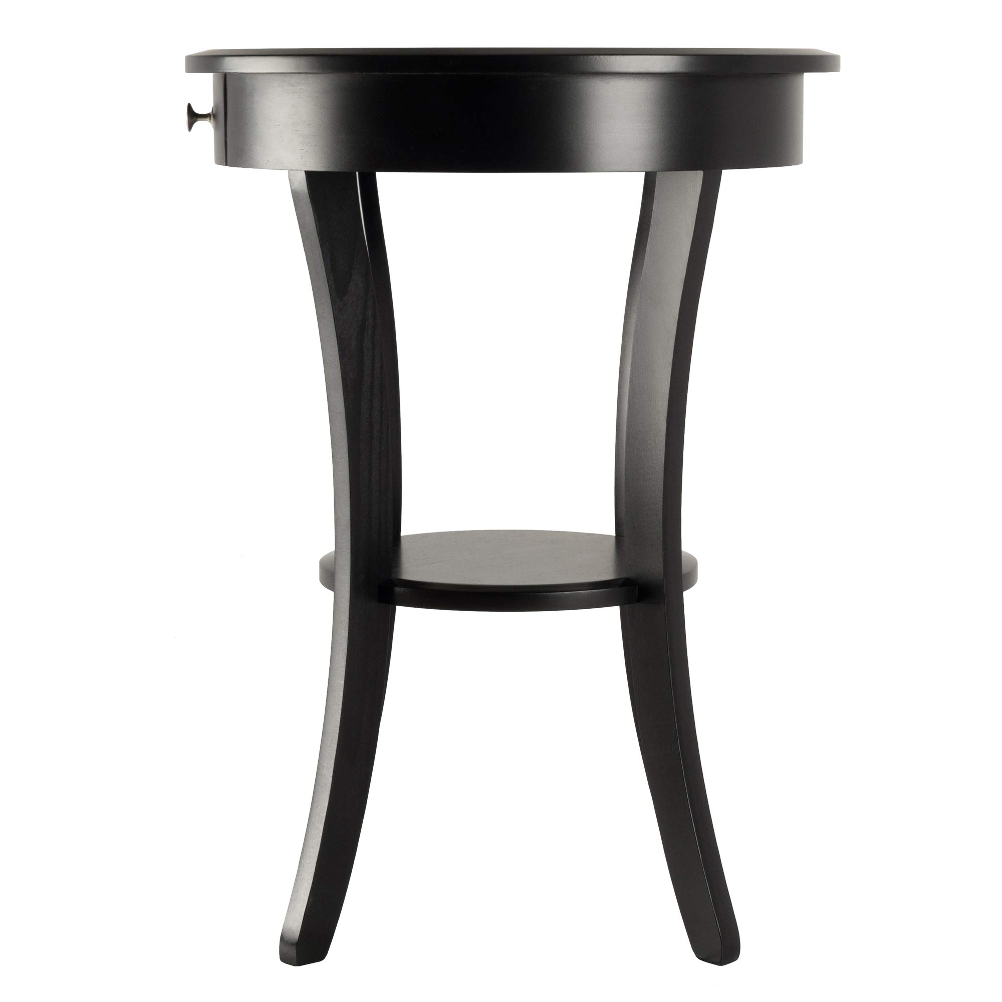 Winsome Wood Sasha Accent Table, Black, 20.00 x 20.00 x 27.00 Inches & Wood Sasha Accent Table, White, 20 inches