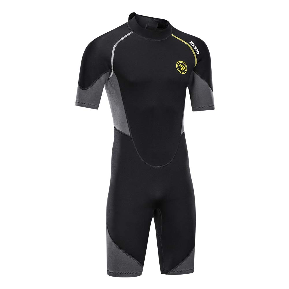 ZCCO Men's Wetsuits 1.5mm Premium Neoprene Back Zip Shorty Dive Skin for Spearfishing,Snorkeling, Surfing,Canoeing,Scuba Diving Suits(XL)