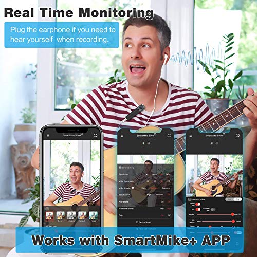 ZealSound Bluetooth 5.0 Lavalier Microphone, 98ft Wireless Range, Noise Cancellation, Portable, Easy to Use, for Phone Calls, Video Recording, Podcasting, Lectures, Interviews, Zoom Meetings