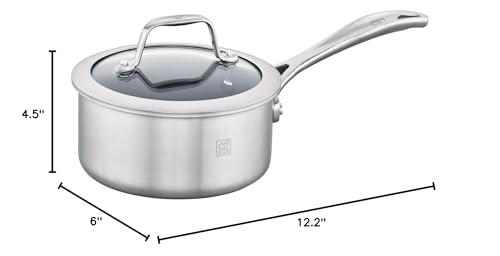 ZWILLING Spirit Ceramic Nonstick Saucepan, 1-qt, Stainless Steel