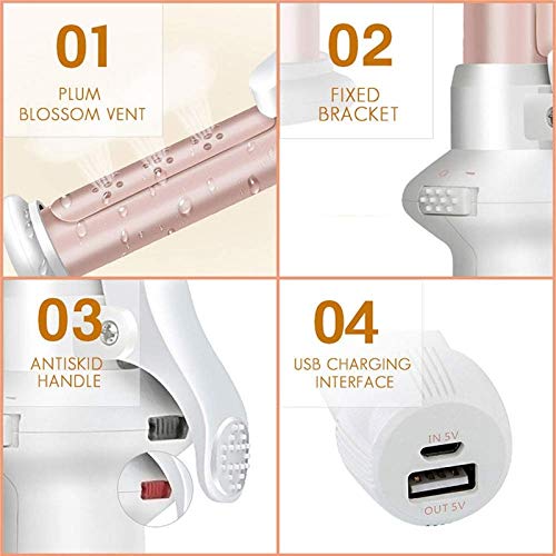 YZRL Cordless Curling Iron 1-Inch Ceramic Curling Wand Professional 2 in 1 Mini Hair Curler for Loose Curls USB Rechargeable Portable