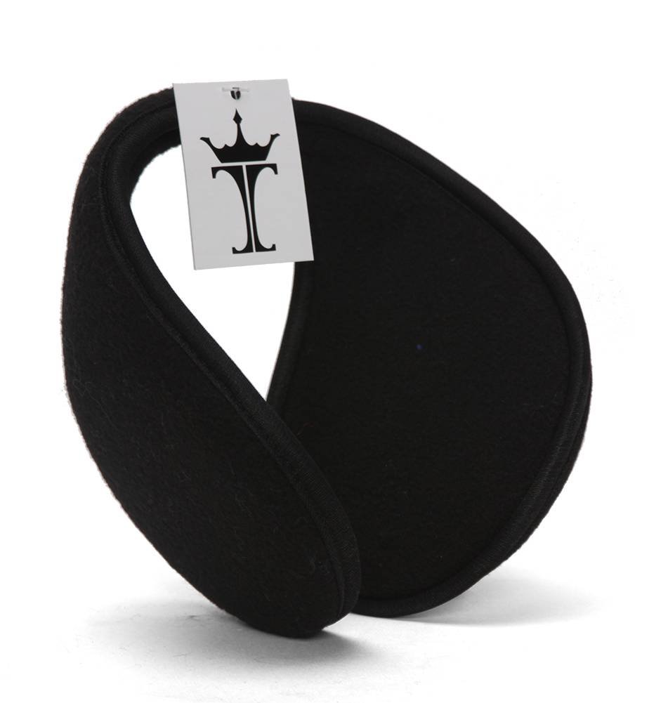 TOP HEADWEAR Wrap Around Fleece Winter Earmuff Ear Warmer Cover, Black