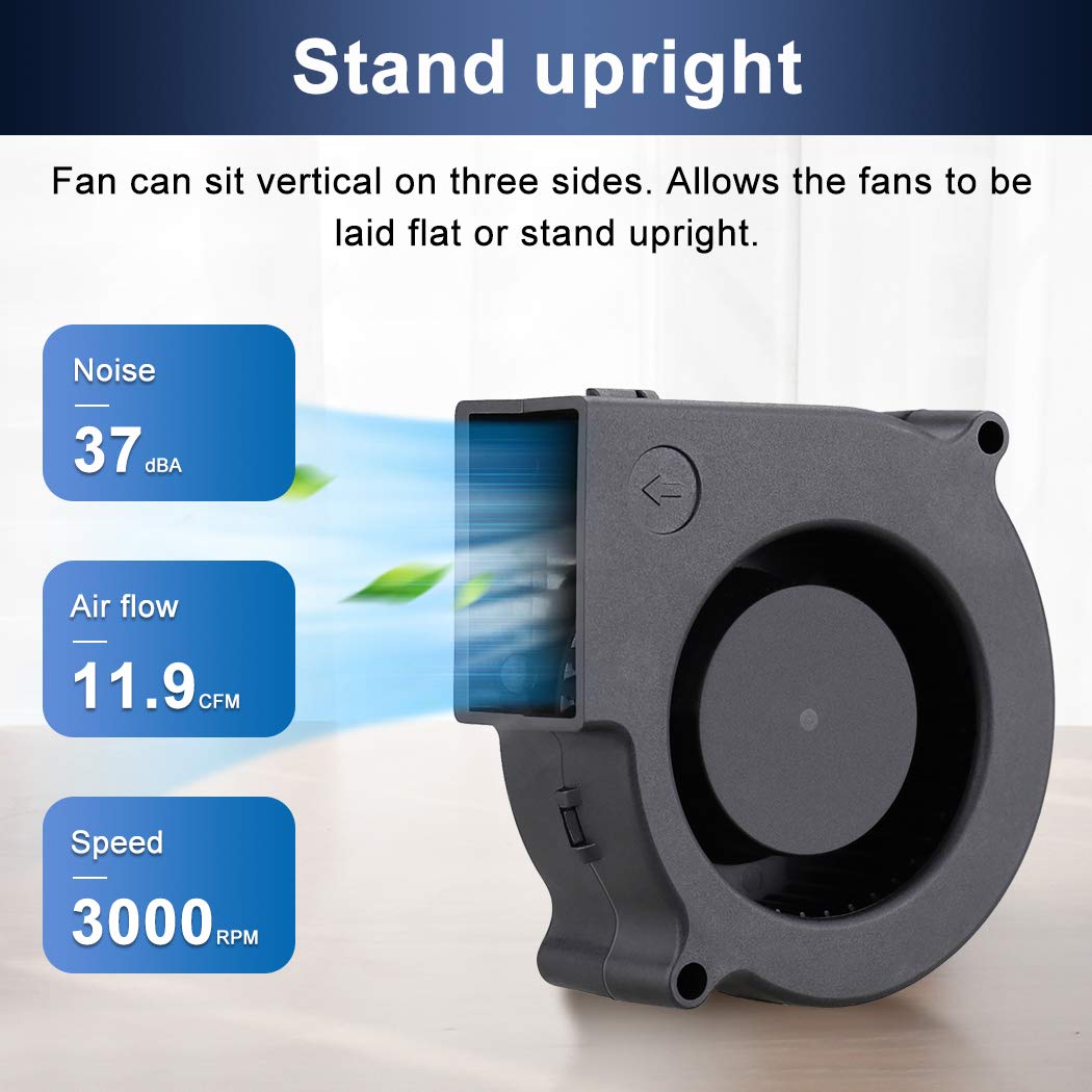 Wathai DC Centrifugal Fan 12V 75mm x 30mm Brushless Cooling Turbo Blower Fan 3 inch