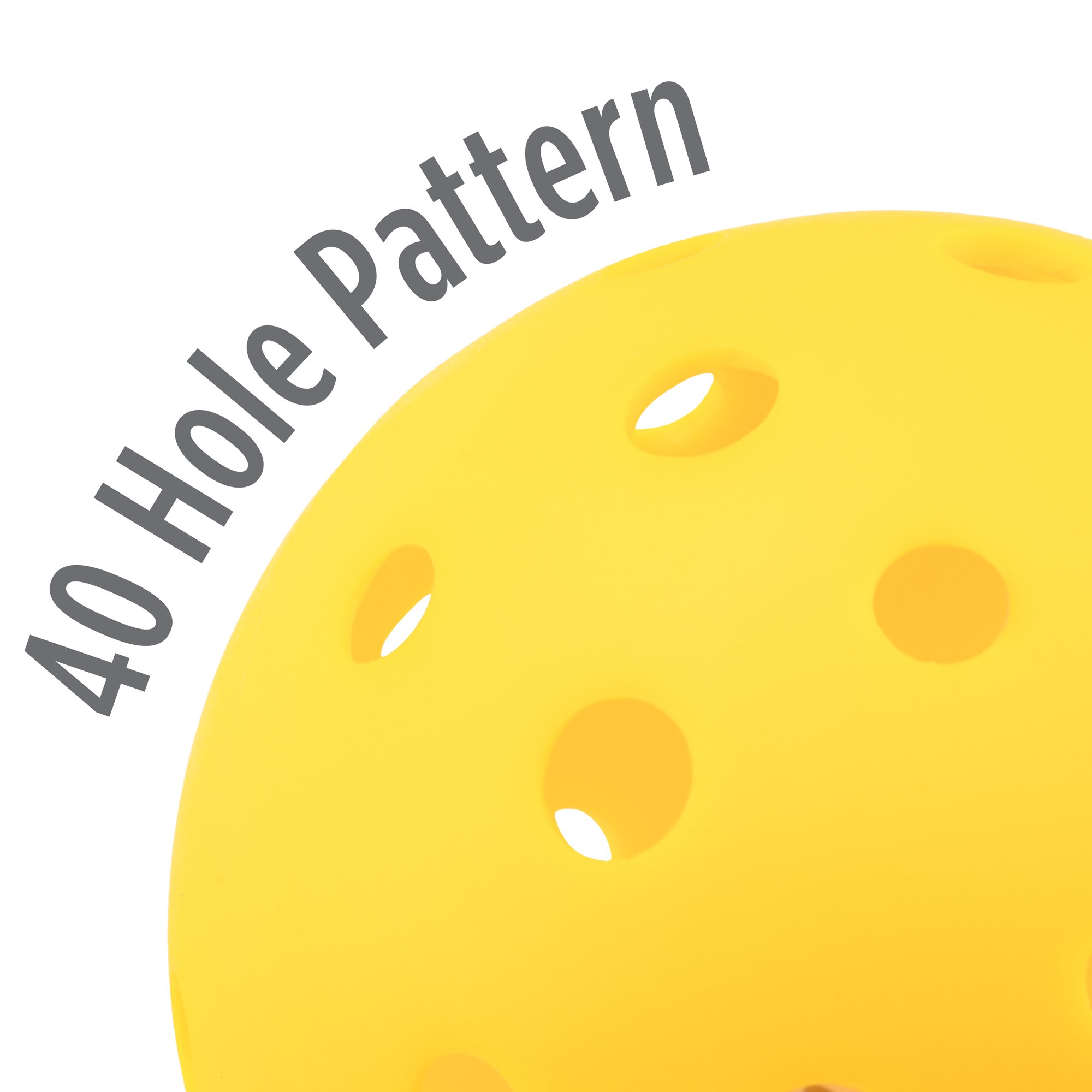 Yellow Pickleballs, Bulk Set of 75mm Official Size Balls (40 Hole Pattern) – Two Piece Construction for Accuracy & Balanced Flight - Outdoor Game, Practice, Training Polymer Balls for Standard Paddles