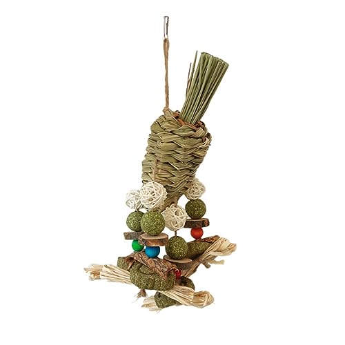 Tzou Hanging Chewing Toys Molar Grass Cake Rattan Ball Teeth Grinding Toy for Guinea Pigs Chinchillas Hamsters Rats Bagged