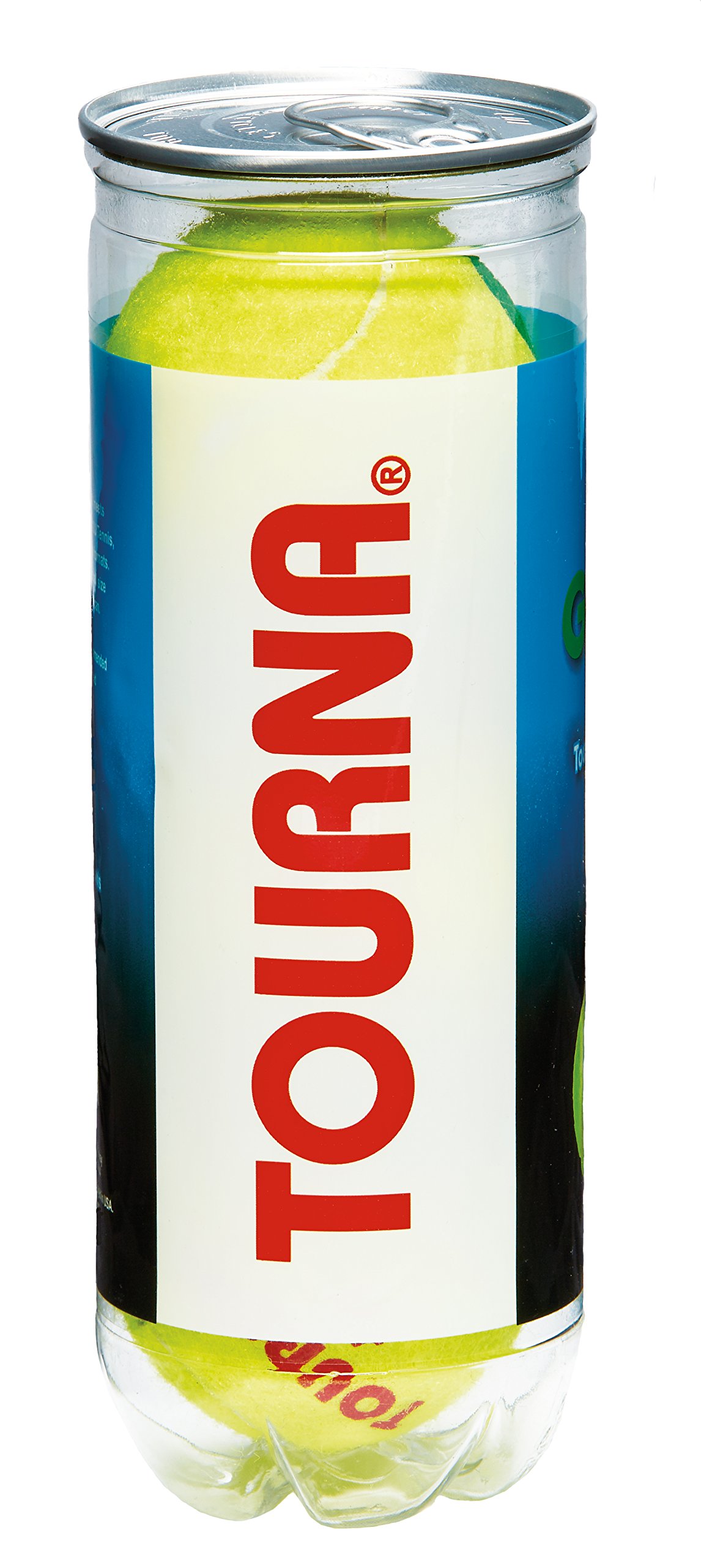 TOURNA 12 Pack Pressurized Green Dot Tennis Balls in a Pressurized Can, USTA Approved