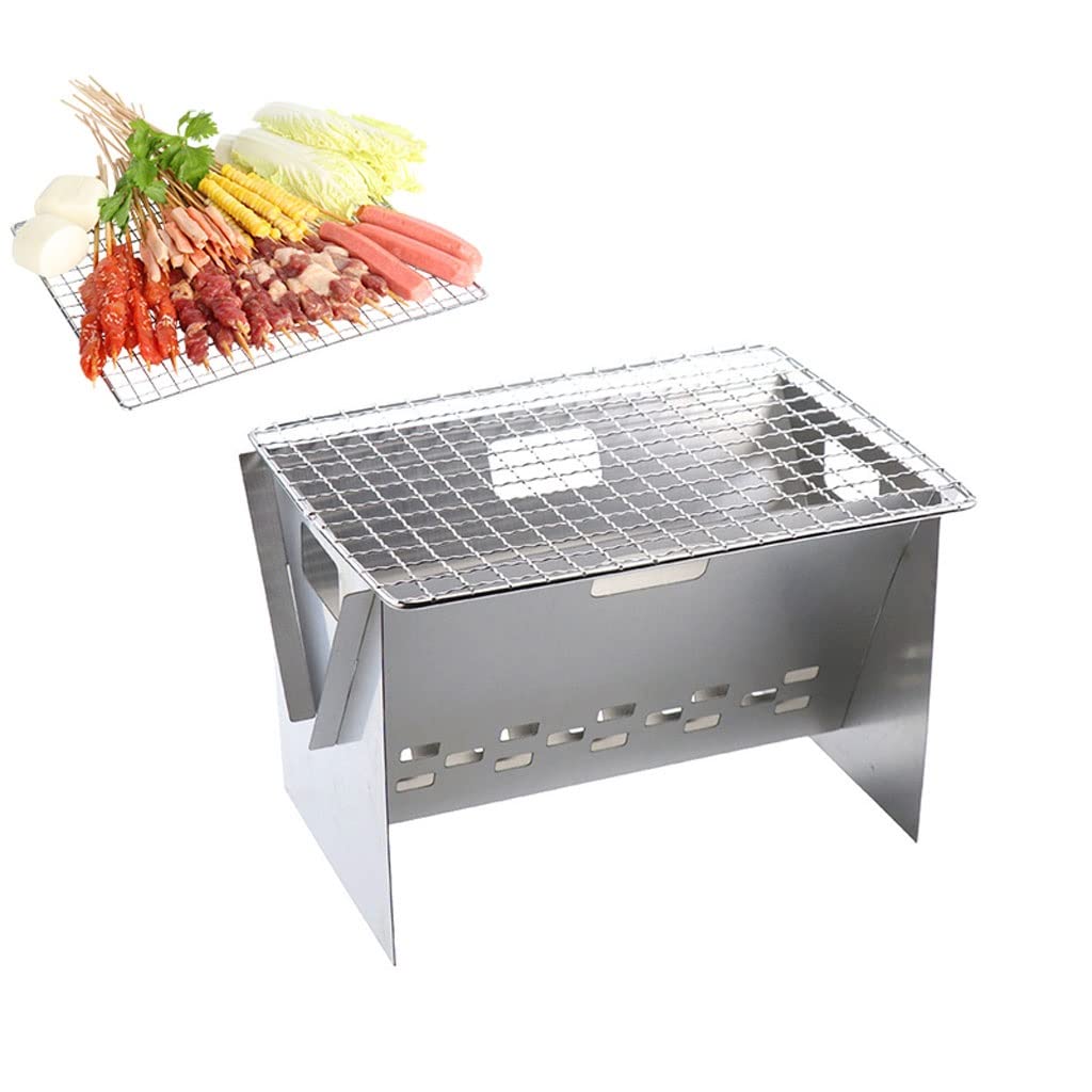 WXBDD Folding Bbq Grill Portable Split Design Outdoor Camping Bbq Picnic Tool Easy Washable Food Barbecue Tool