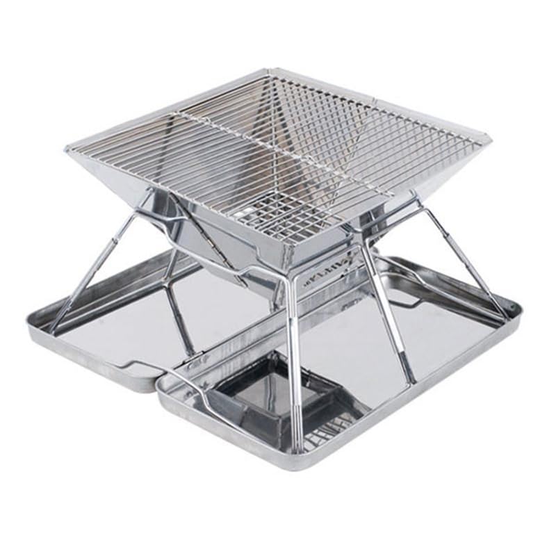 WXBDD Outdoor Portable BBQ Grill Stainless Steel Folding Picnic Charcoal Barbecue Grills Home Camping Barbeque Tool