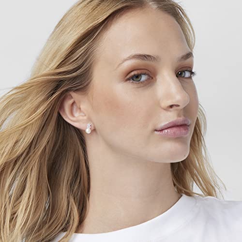 TOUS Sterling Silver Earrings for Women with Pearls & Bear Motif, Size: 1 cm. Puppies Collection