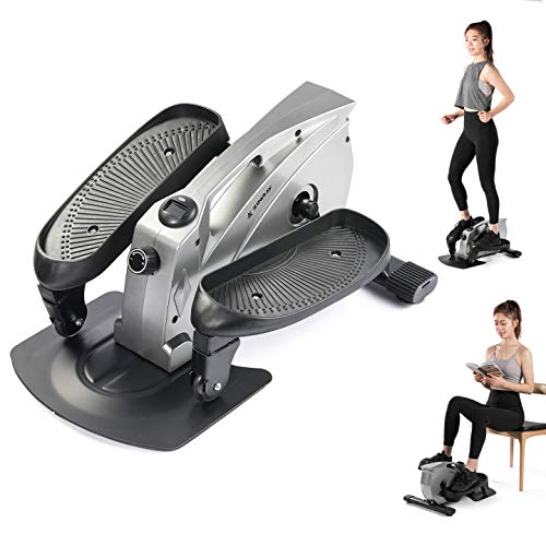 ZINRAY Under Desk Elliptical Machine, Seated/Stand Up Mini Elliptical for Home or Office