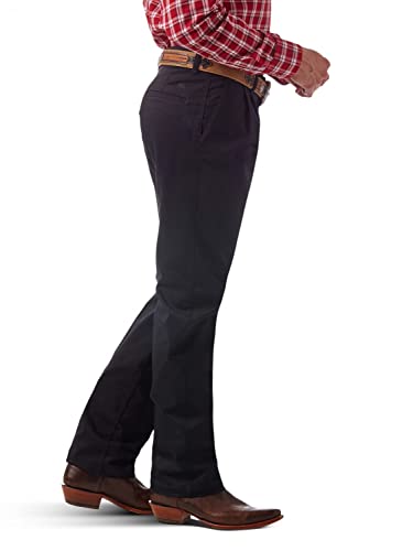 Wrangler mens Pleated Front Casual Pants, Black, 42W x 30L US