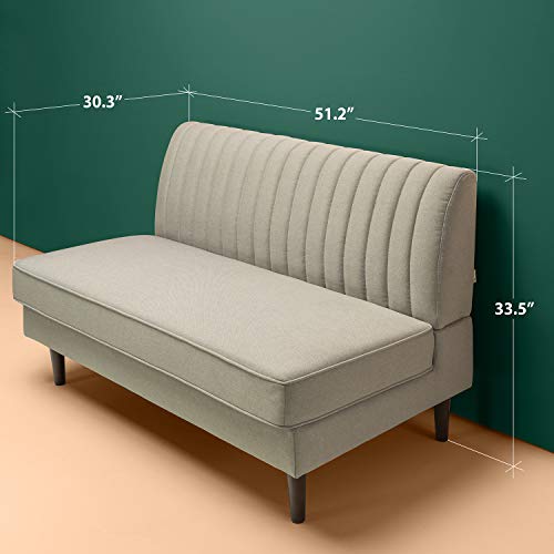 Zinus Jocelyn Contemporary Loveseat Sofa / Settee / Armless Design / Easy, Tool-Free Assembly