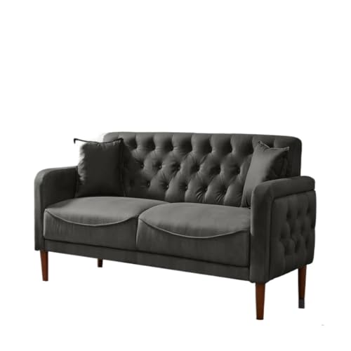 XIAODOU PU Leather Sofa Bed Loveseat 3P Seat Tufted Button Living Room Sofa