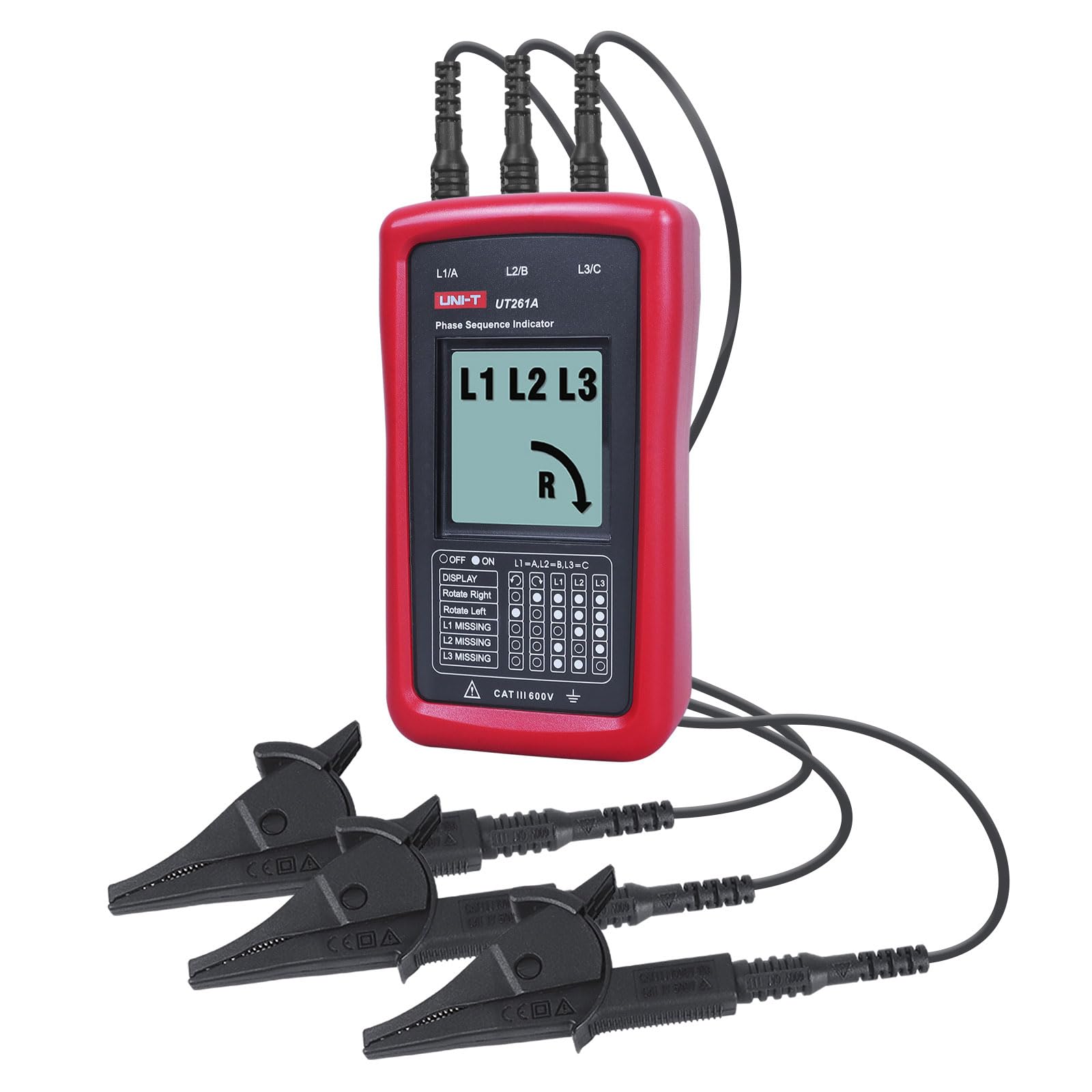UNI-T UT261B Phase Sequence Tester Lack Phase Meter Motor Rotation Indicator AC 40 700V 90 600V